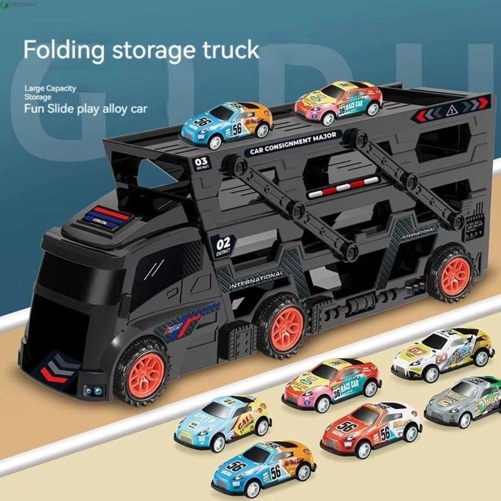 NEEDWAY Alloy Trailer Model, Transport Vehicle Pull Back Mini Container ...
