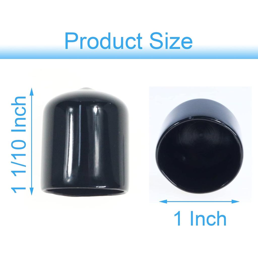 Acocony 1 Inch Rubber Cap Round Rubber End Caps PVC Flexible Protector ...