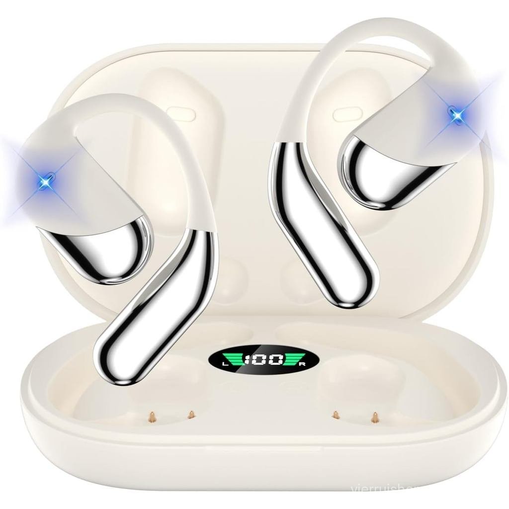 Open Ear Clip Wireless Earbuds Bone Conduction Headphones, Bluetooth 5. ...