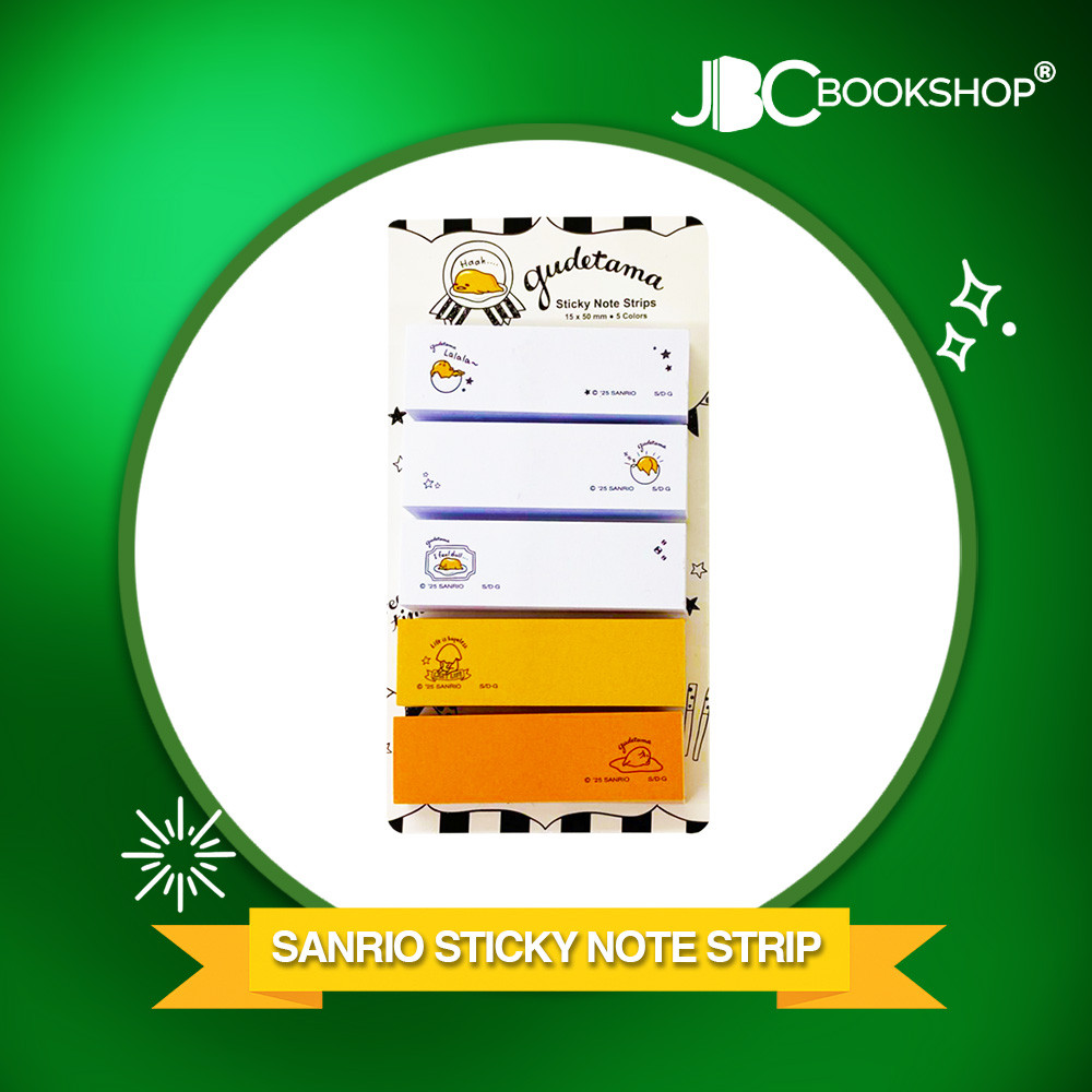 Sanrio Gudetama BWY Sticky Note Strips 5 colors 15x50 mm | Shopee Singapore