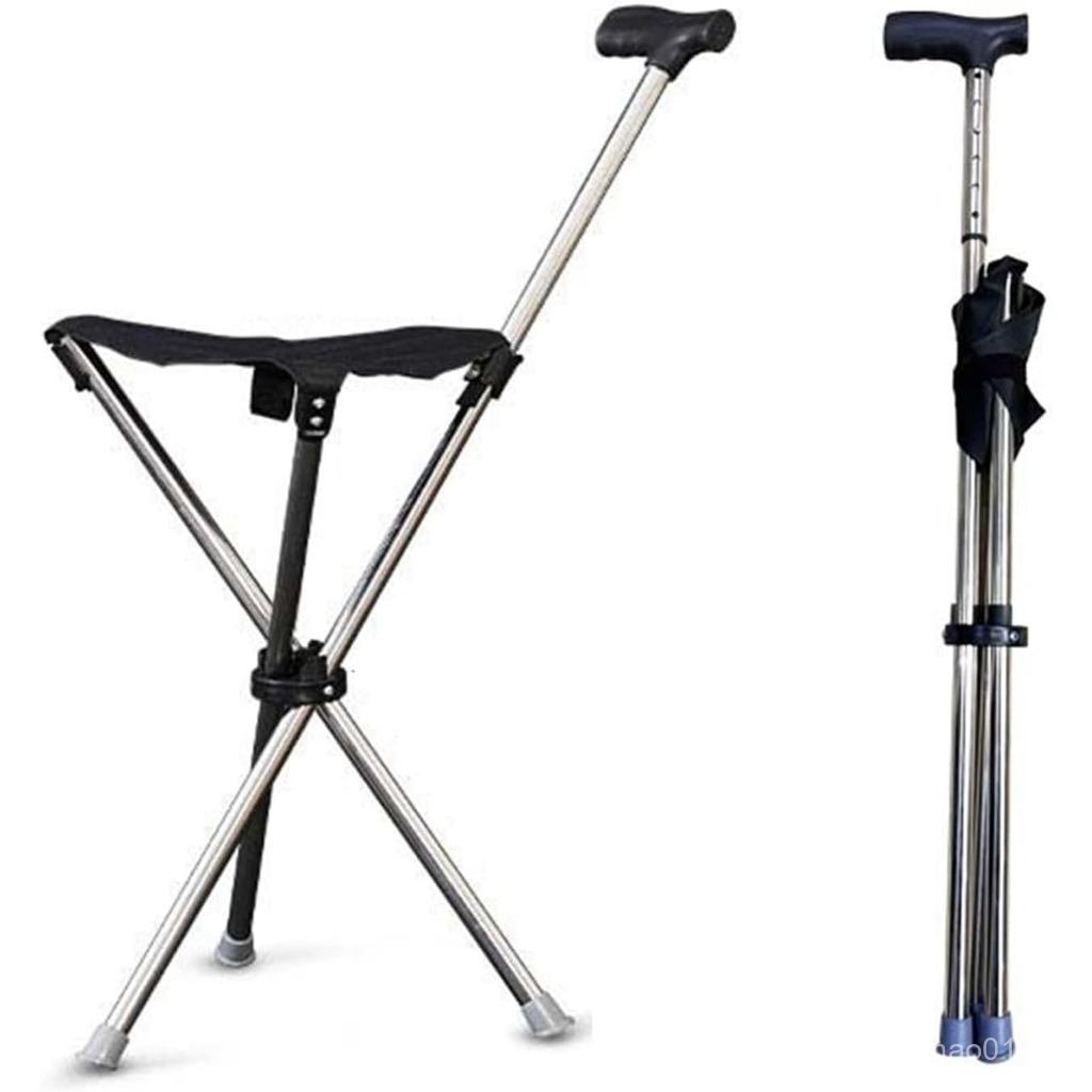 Triangular Walking Stick with Seat Aid Tripod Crutch Chair with Seat ...