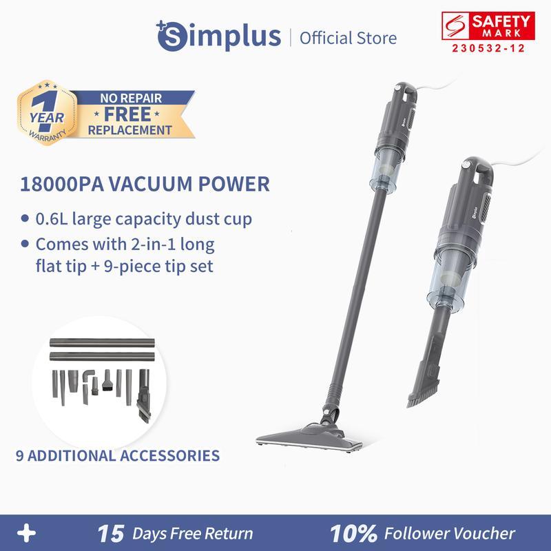 Simplus Vacuum Cleaner 18,000Pa Powerful Suction Handheld & Stick ...