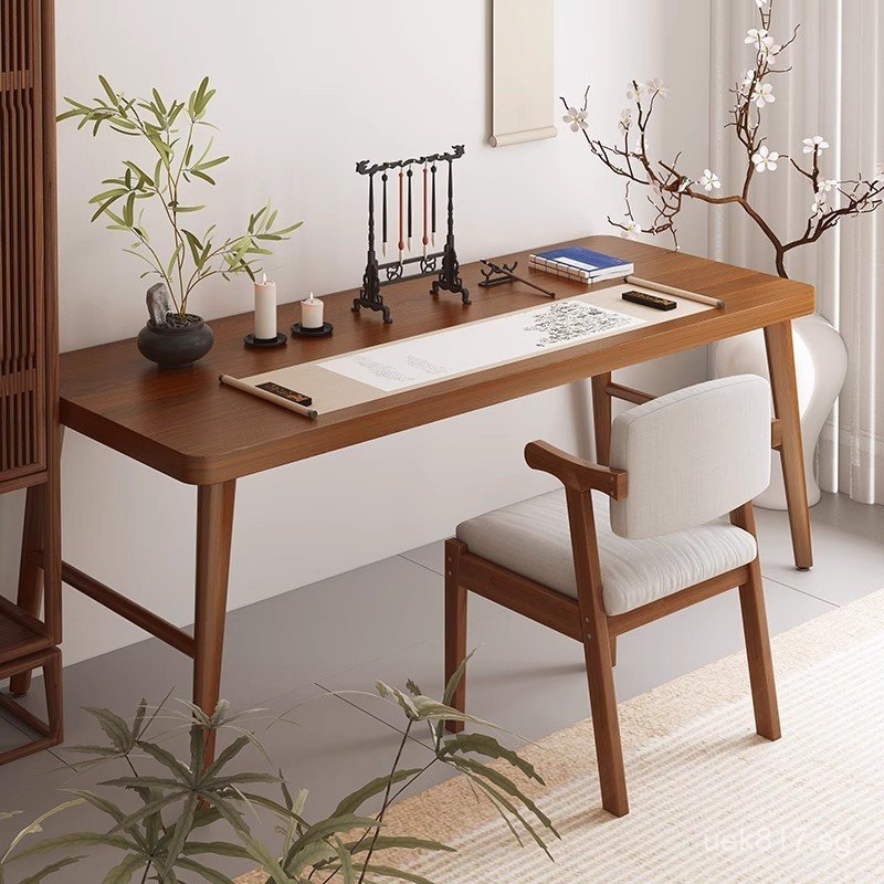 Solid Wood Writing Desk Tea Art Calligraphy Desk New Chinese Style ...