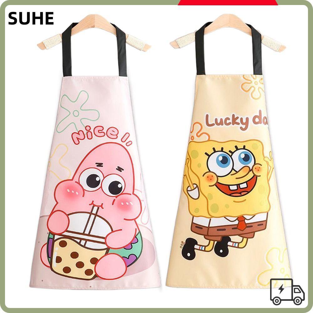 SUHE Cook Apron, Waterproof Oil-proof Kitchen Apron, Cartoon Character ...