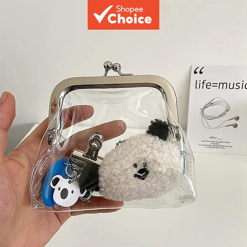 1 Piece Transparent Coin Purse Mini Wallet Lock Portable pvc Material ...