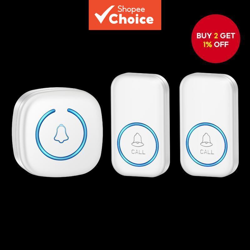 Mini Wireless Doorbell Call Bell Set: 1 receiver + 2 waterproof buttons ...