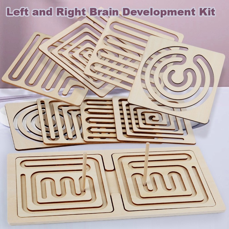 Children's Wooden Left Right Brain Development Set Of Fine Motor ...