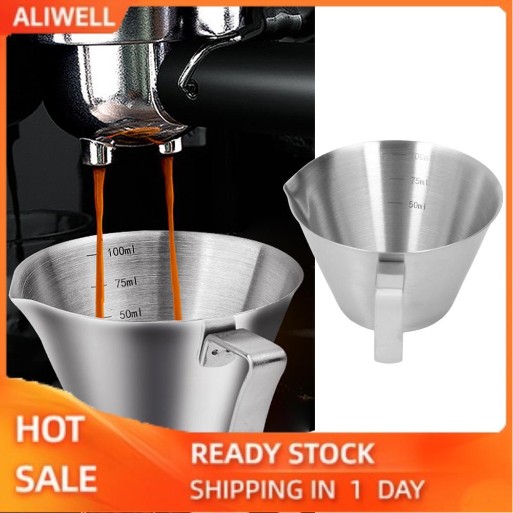 Aliwell aqxreight Coffee Measuring Cup Stainless Steel Scale 100ML for ...
