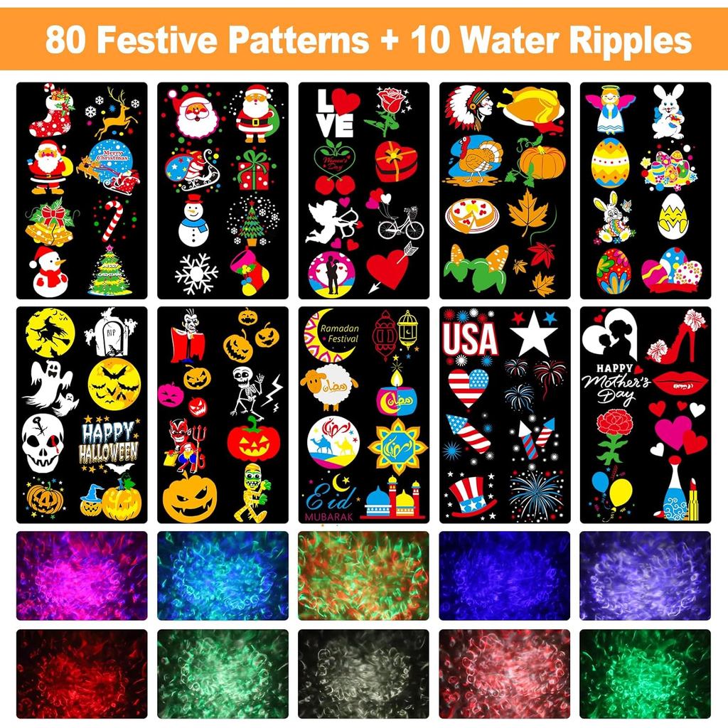 2025 Upgrade Brighter Christmas Projector Lights Outdoor, 8 Patterns ...