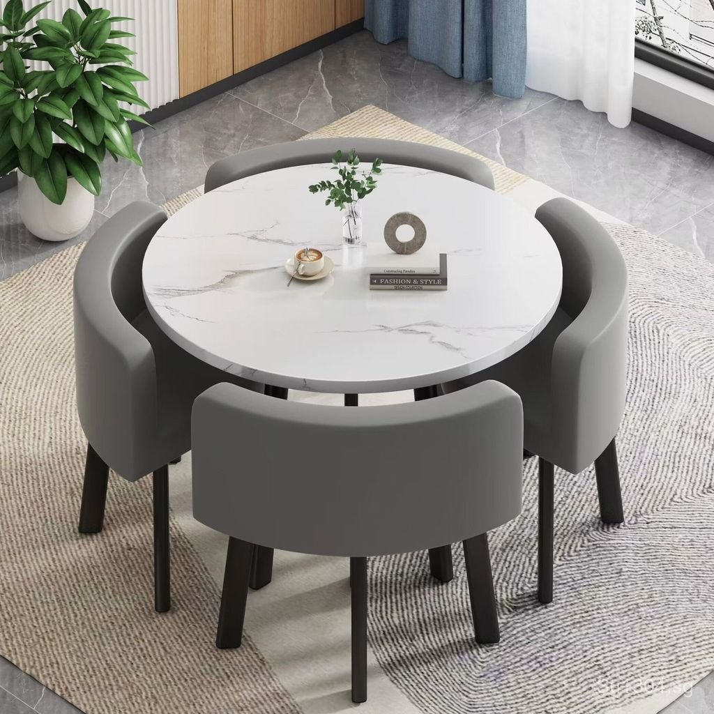 Compact Household Reception Table with Chairs, Foldable for Small ...