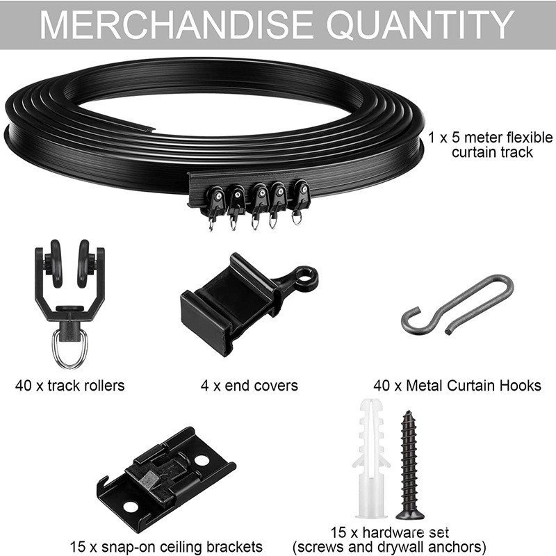 Flexible Track Rail Plastic Steel Curved U Track Silent Sliding Rail ...