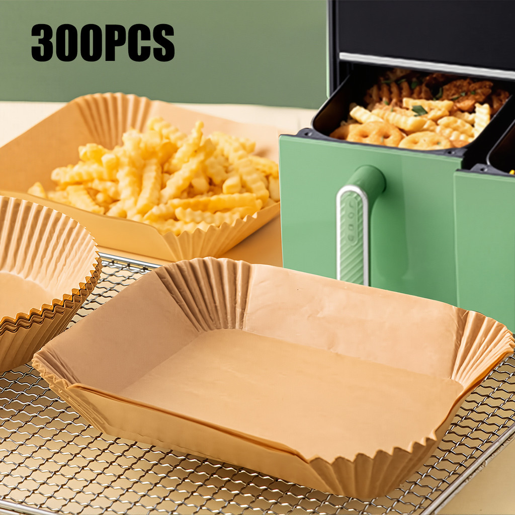 1 Set Rectangular Paper Air Fryer Liners Non-Stick Easy Clean Space ...