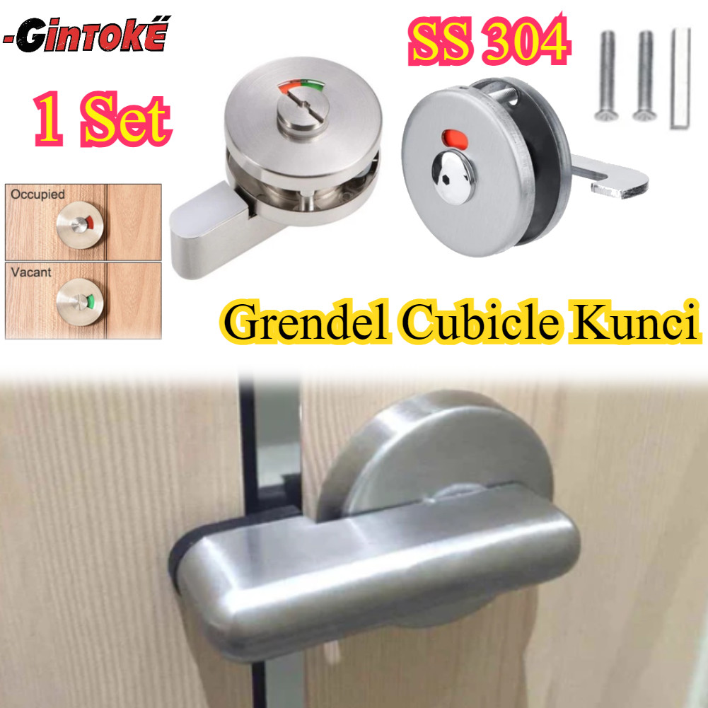 1 Set Stainless Steel Bathroom Door Indicator Latch/ Cubicle Lock Latch ...