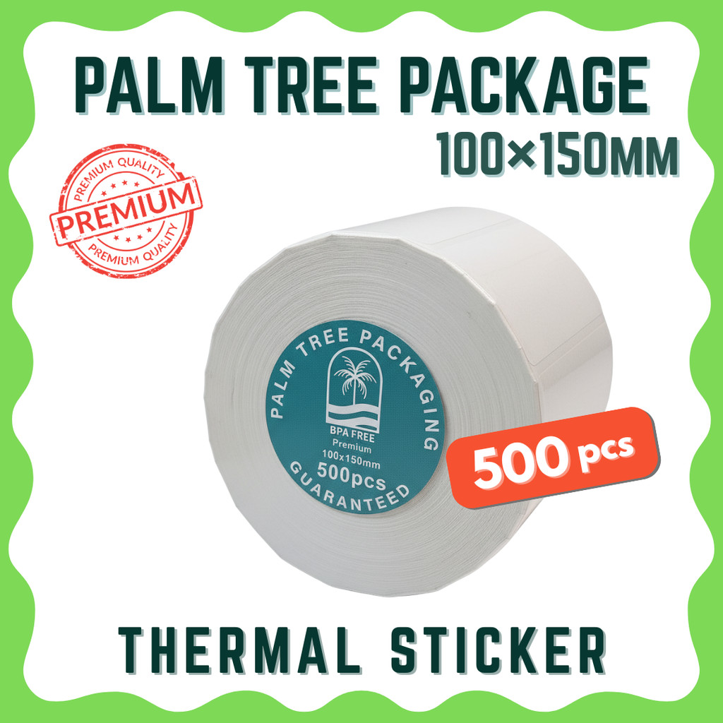 [WAYBILL STICKER] FOLD TRIPLE PROOF A6 500pcs 100x150mm Roll Thermal ...