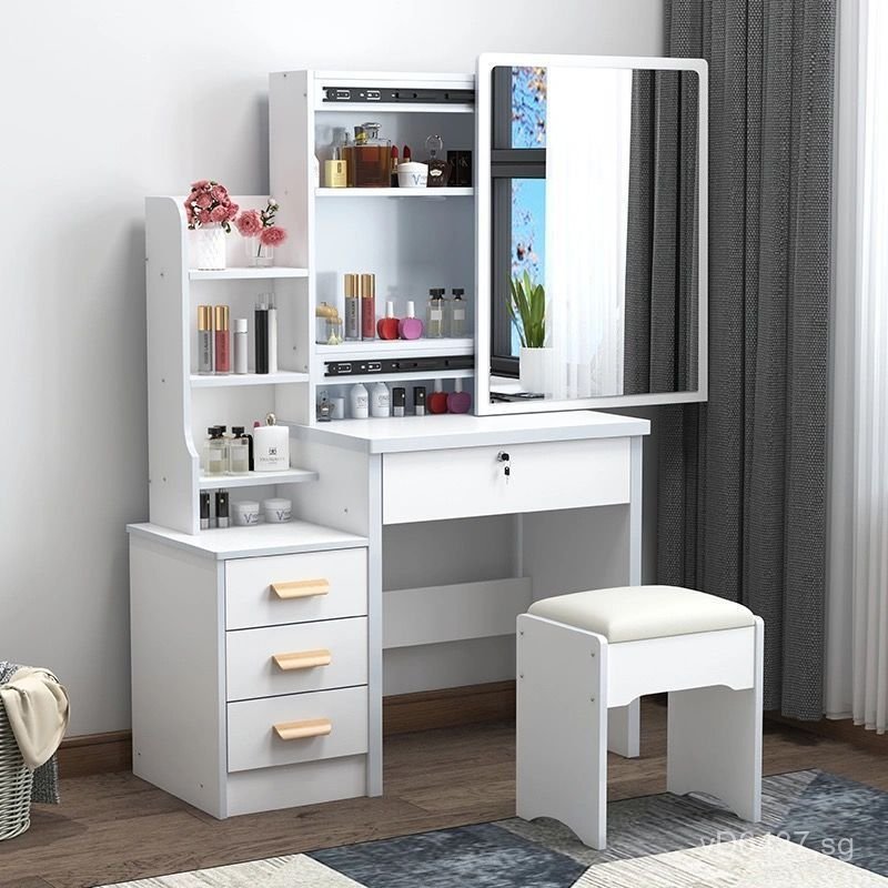 Simple Dressing Table ins Mini Makeup Table with Mirror for Bedroom ...