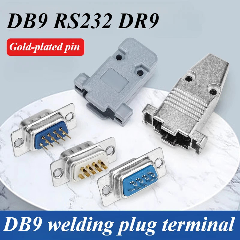 DB9 Adapter Connector 9 Core RS232 Serial COM Plug Connector Hole Male ...