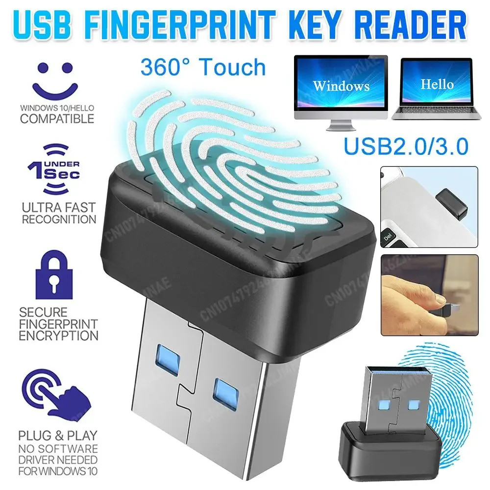 Fingerprint Key Reader For Windows 7/8/10/11 Hello Security Key ...