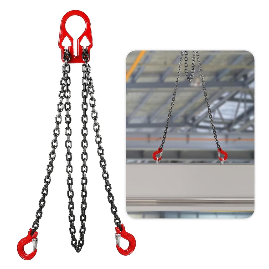 BEAMNOVA Lifting Chains with Adjuster Hooks, 5/16 Inch x 10 Ft, 7000lbs ...