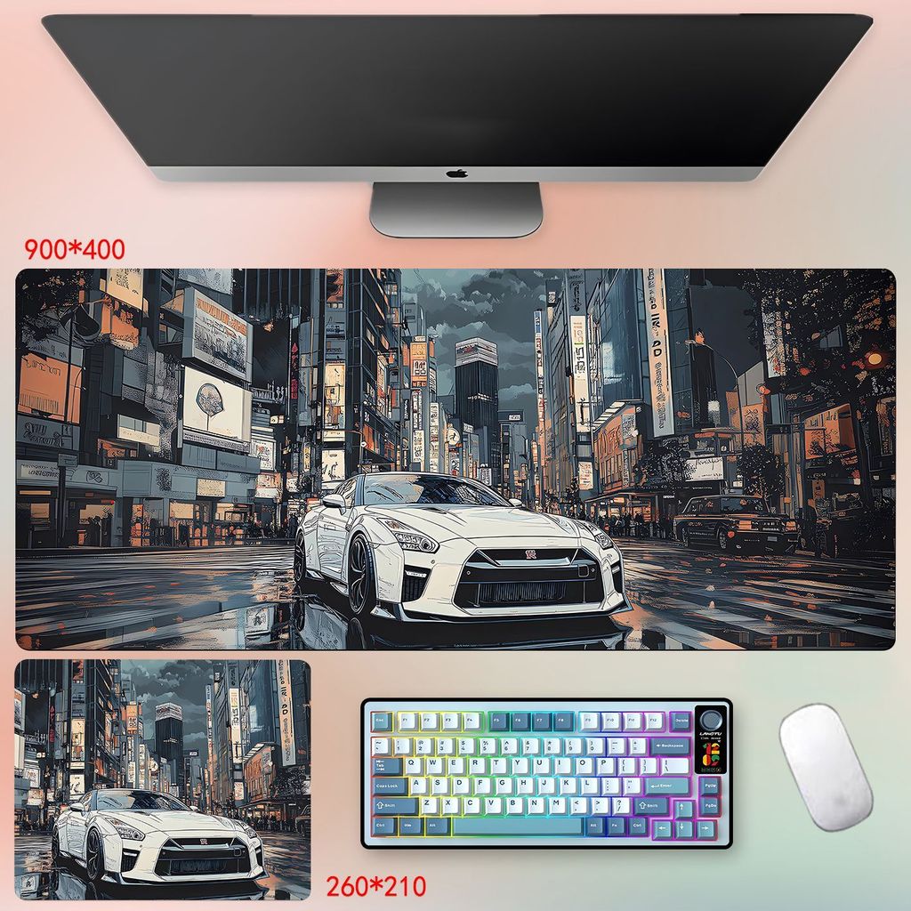Cool Sports Car Mouse Pad Oversized Desk Pad Anime Gaming Seaming ...