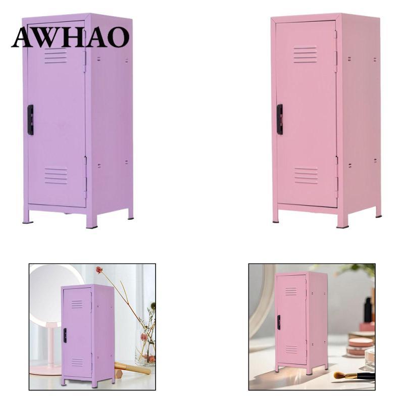 [AWHAO] Metal Small Locker Desktop Organizer Lockbox Storage Cabinet ...