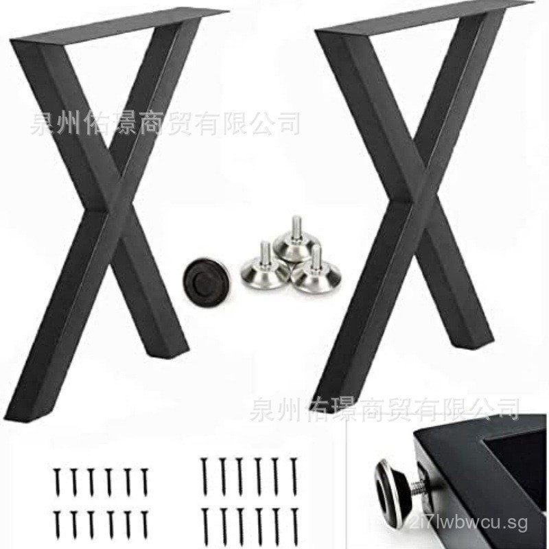 X Creative Iron Art Table Leg Frame Solid Wood Office Computer Desk ...