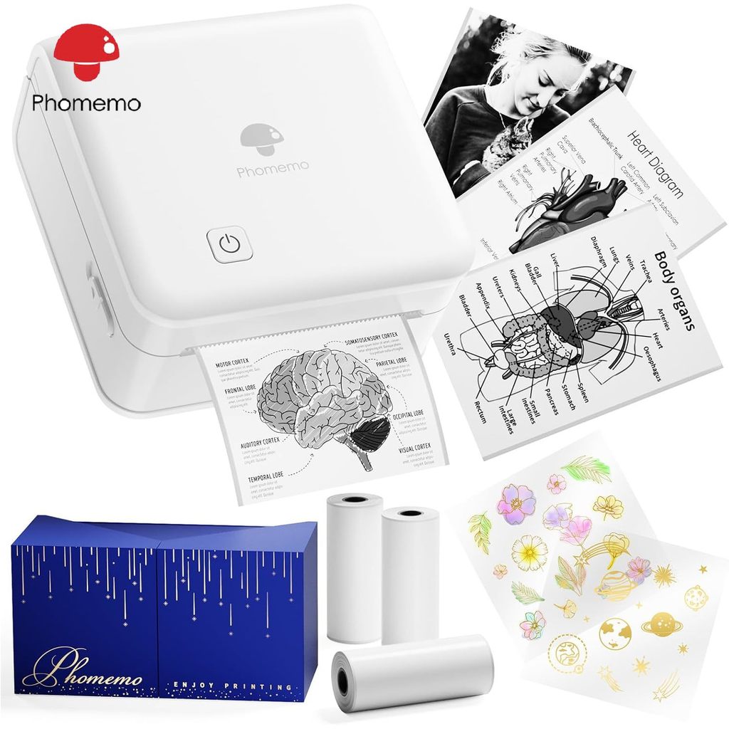 Phomemo P2S Mini Photos Printer Sticker Maker Bluetooth Thermal Label ...