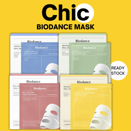 4pcs Biodance Koleksi Masker/ Bio Collagen Real Deep Mask Hydro Ceral ...