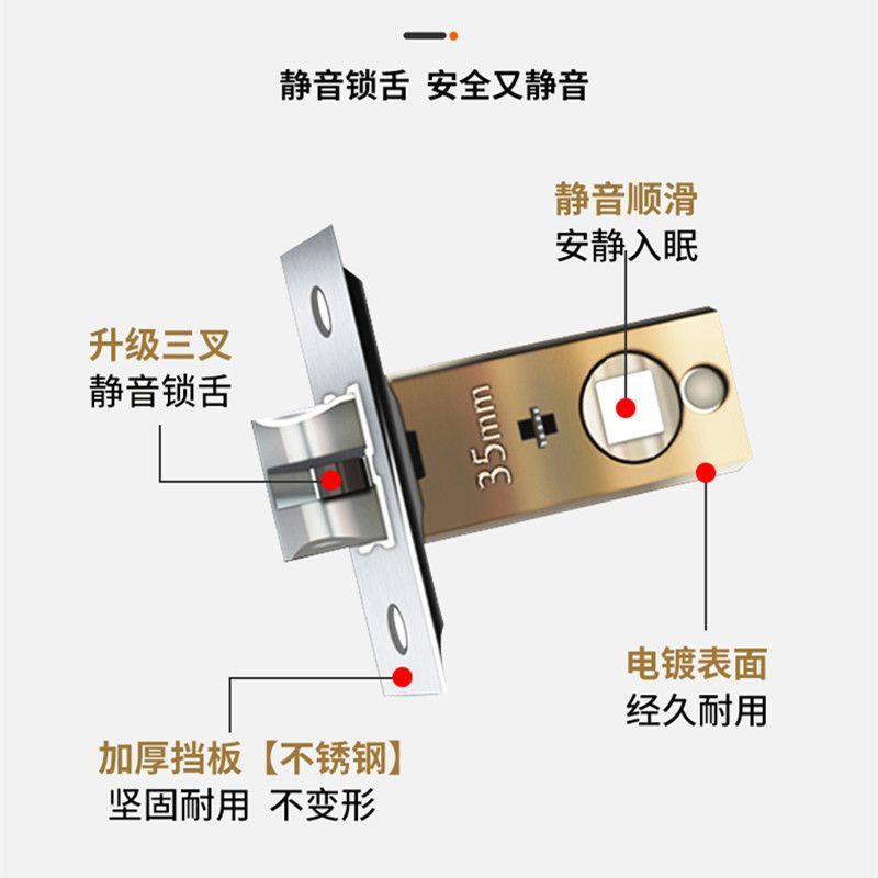 Three-Prong Lock Tongue Universal Bathroom Lock Lock Tongue Toilet Door ...