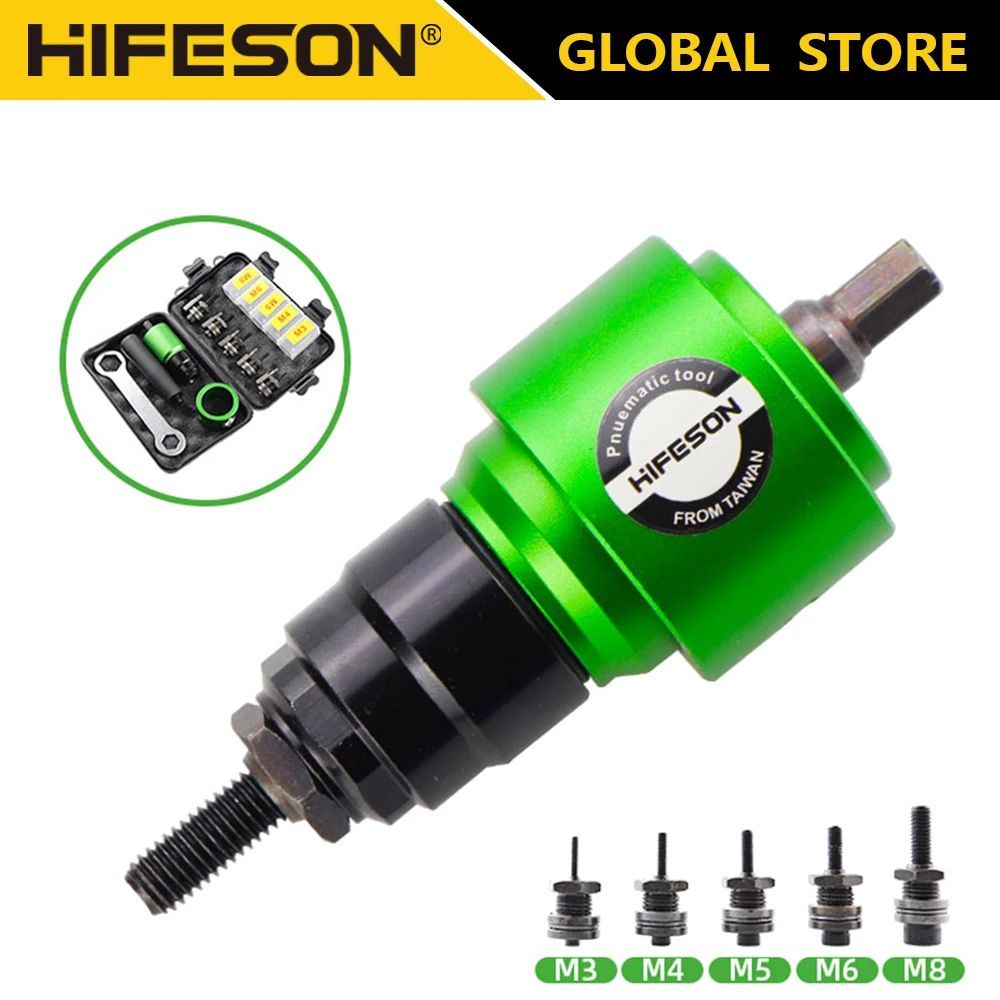 HIFESON Electric Gun Adapter Rivet Head Manual Rivet Nut Drill Adapter ...