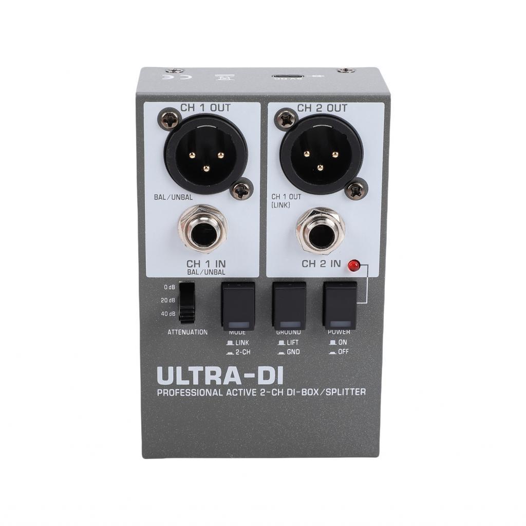 Guitar DI Box 2 Channel Splitter with Balanced Output Low Noise 5V and ...