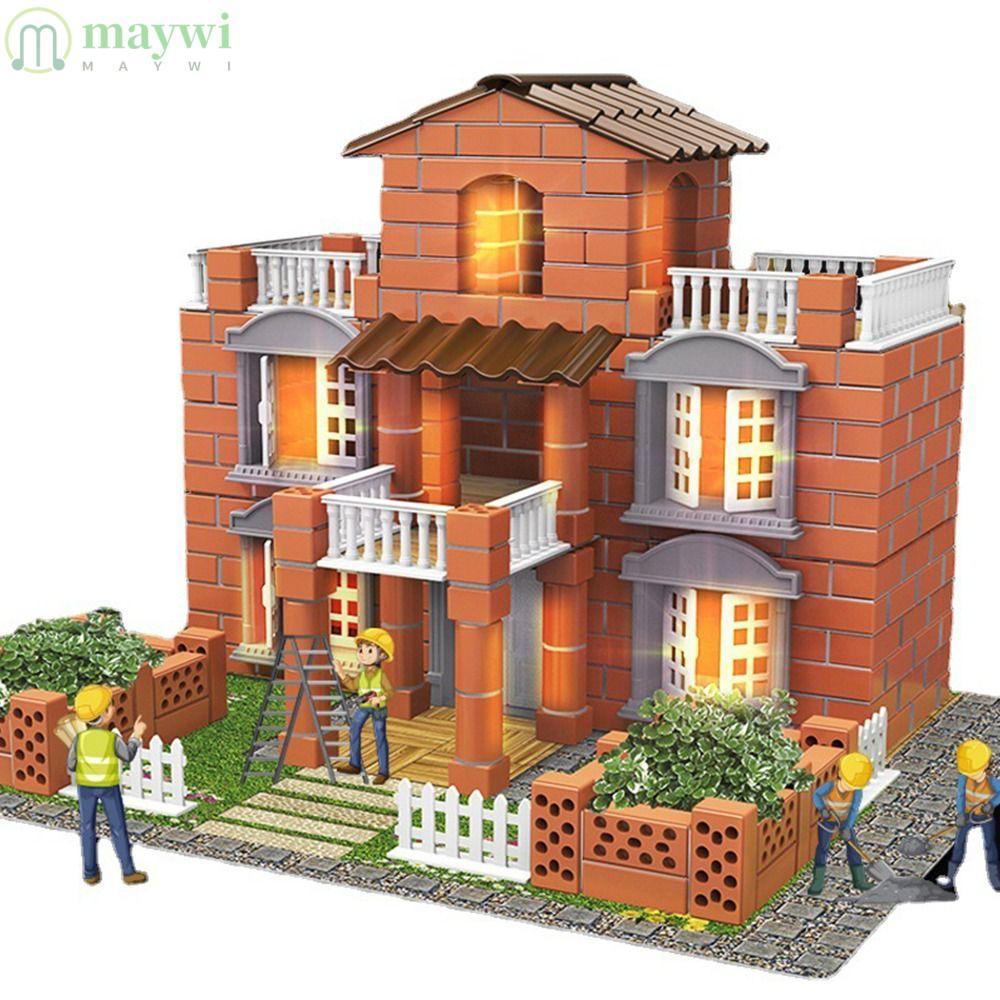MAYWI DIY Building House Block Set, Plastic Multicolor Simulation Brick ...