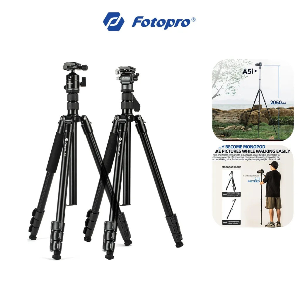 Fotopro A4I / A5I Professional Aluminum Alloy Lever Lock Tripod ...