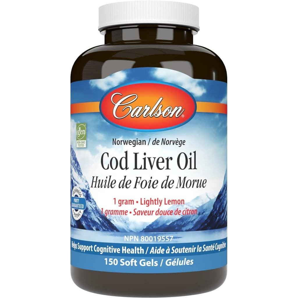 Carlson - Cod Liver Oil Gems, 460 mg Omega-3s + Vitamins A & D3, Wild ...