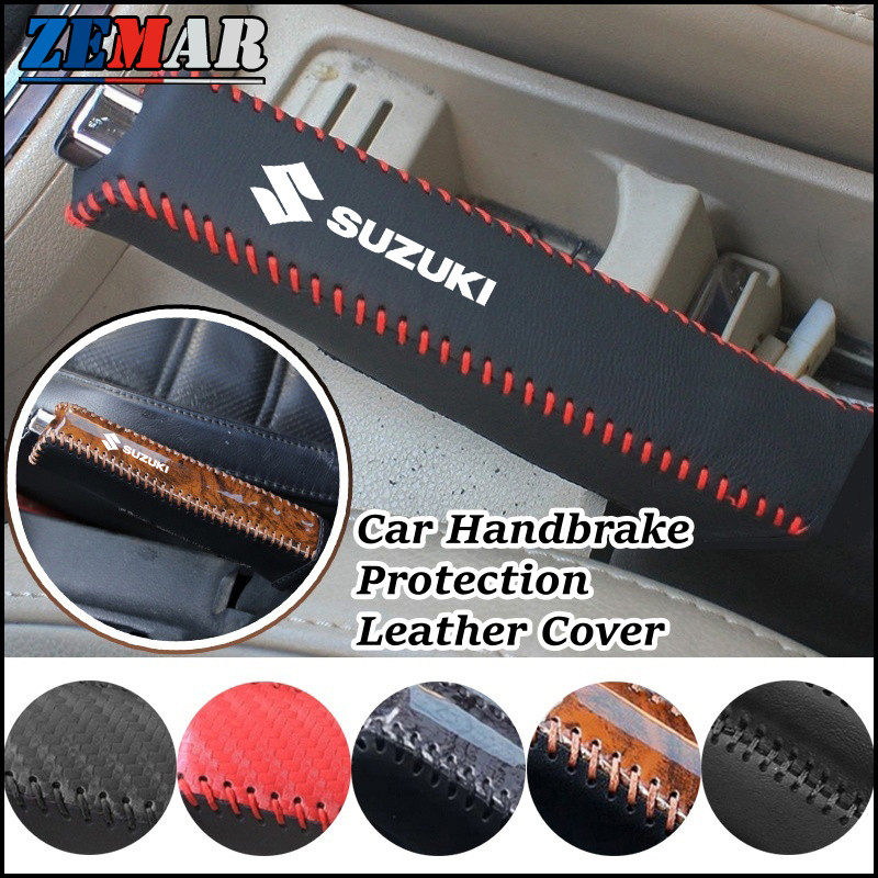 Suzuki Universal Car HandBrake Protector Cover Car Leather Hand Brake ...