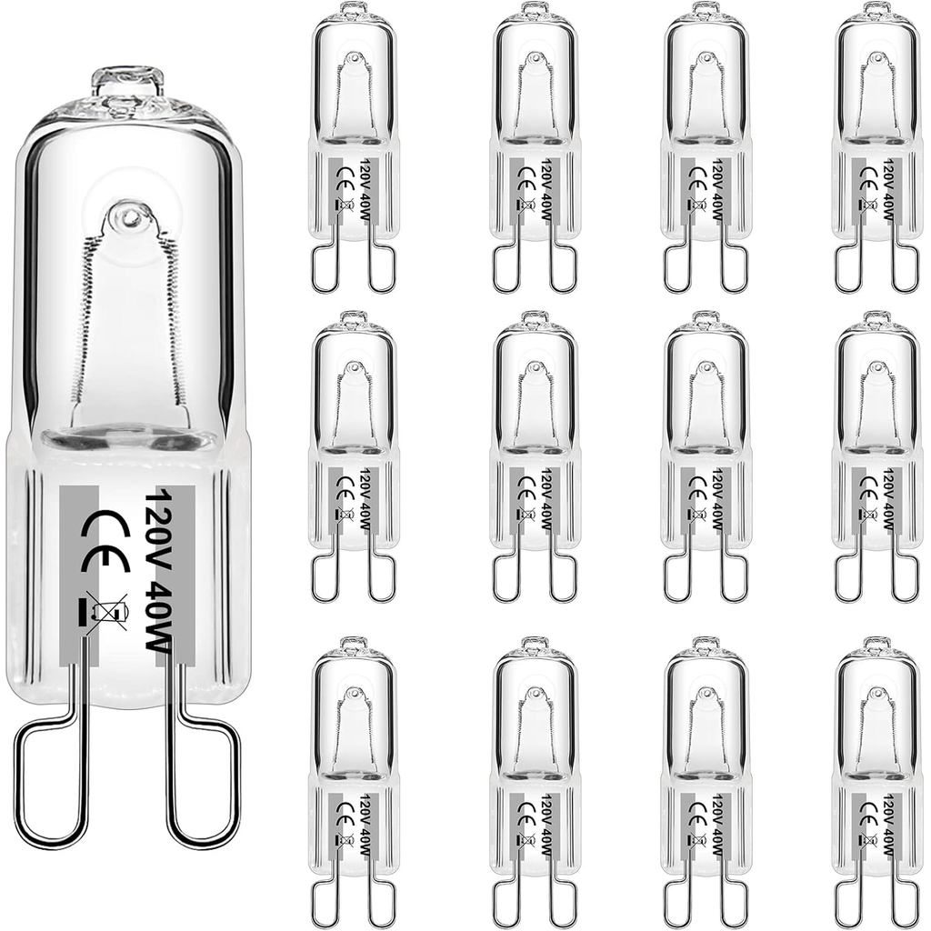 G9 Bulb 40W 120V G9 Halogen Light Bulbs 2 Pin for Hood Light Oven Bulb ...