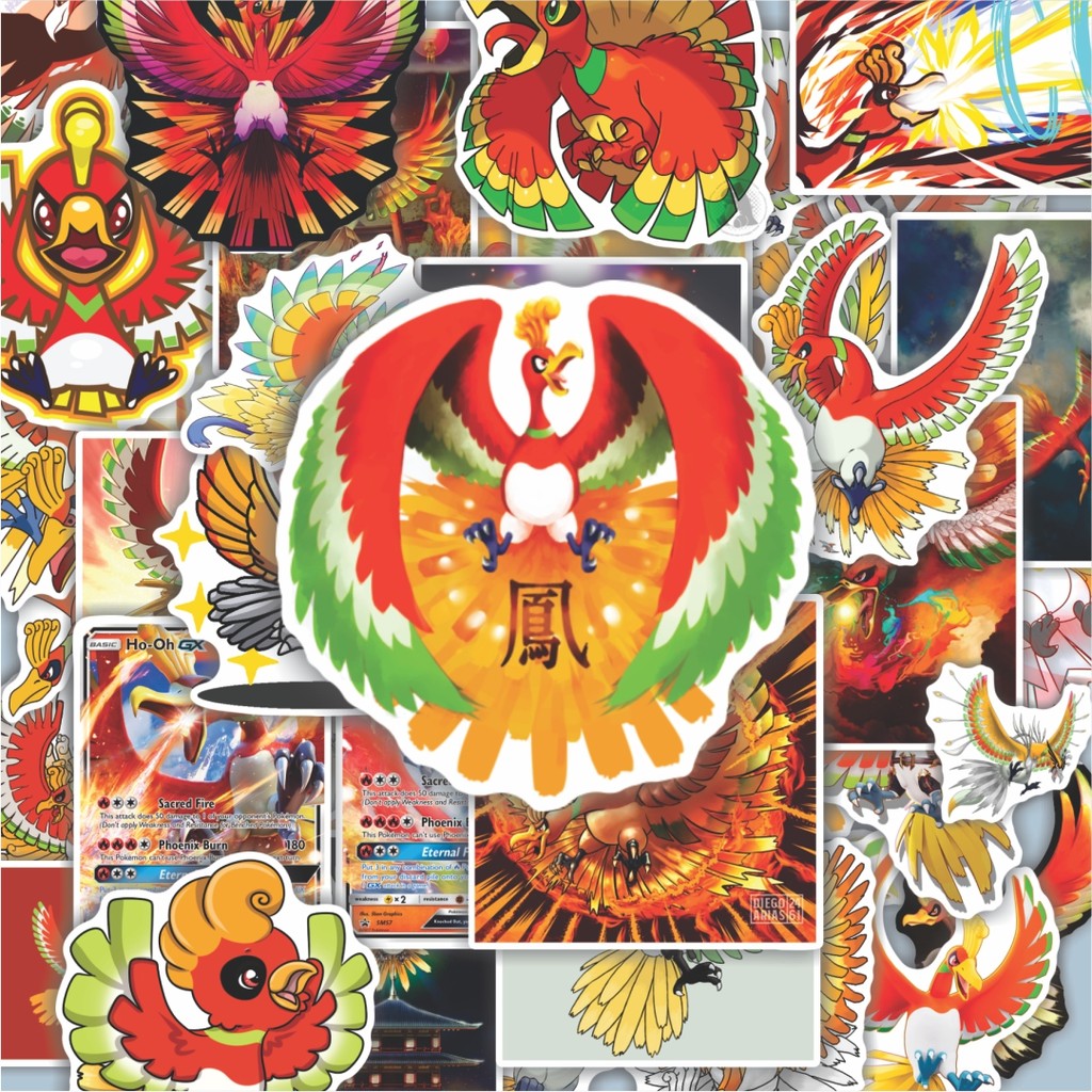 HP 100PCS Cute Ho-Oh Stickers Aesthetic Stickers Waterproof Stickers ...