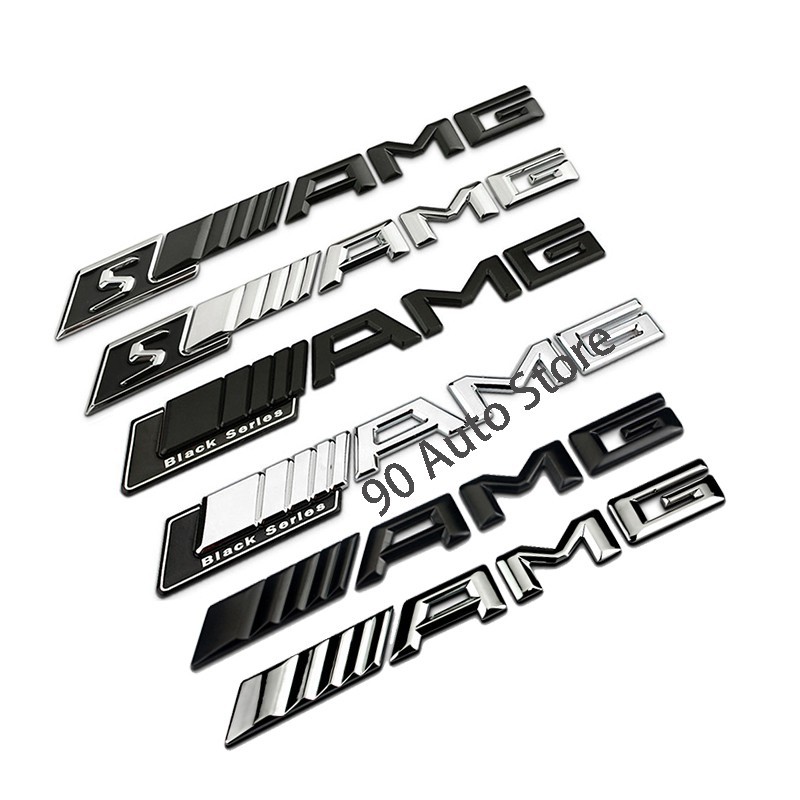 Modified Alphabet Black and Silver AMG SAMG Metal Car Rear Sticker for ...