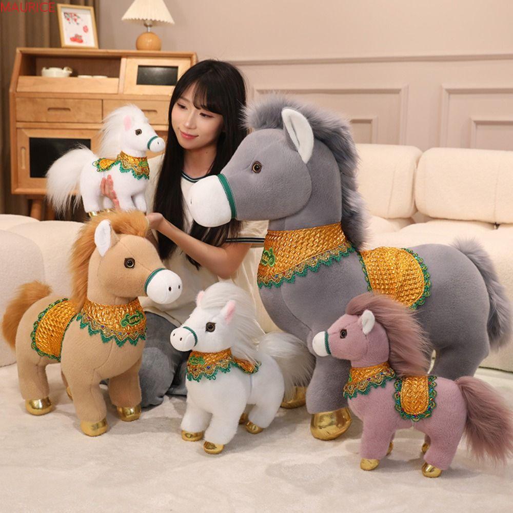 MAURICE Horse Stuffed Toys, 25cm Cartoon Animal Chinese Zodiac Horse ...