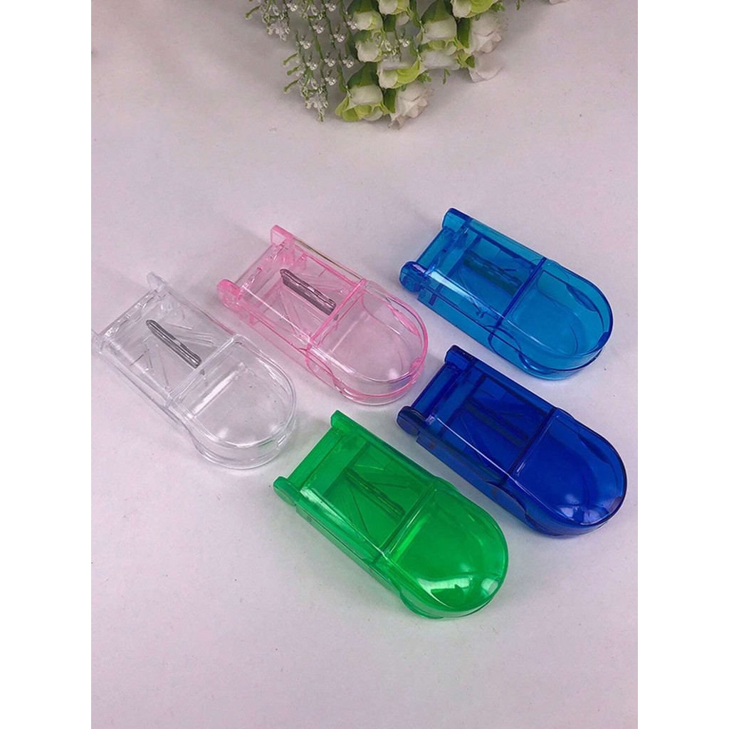 2 in 1 Mini Pill Cutter | Tablet Divider Splitting Tool Storage Elderly ...
