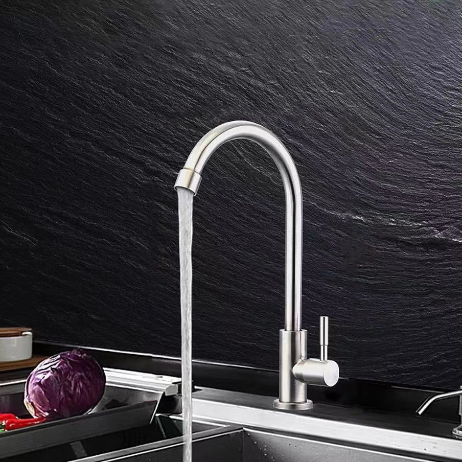 Stainless Steel Wash Basin Single Tube High Tube 304 Brushed Rotating ...
