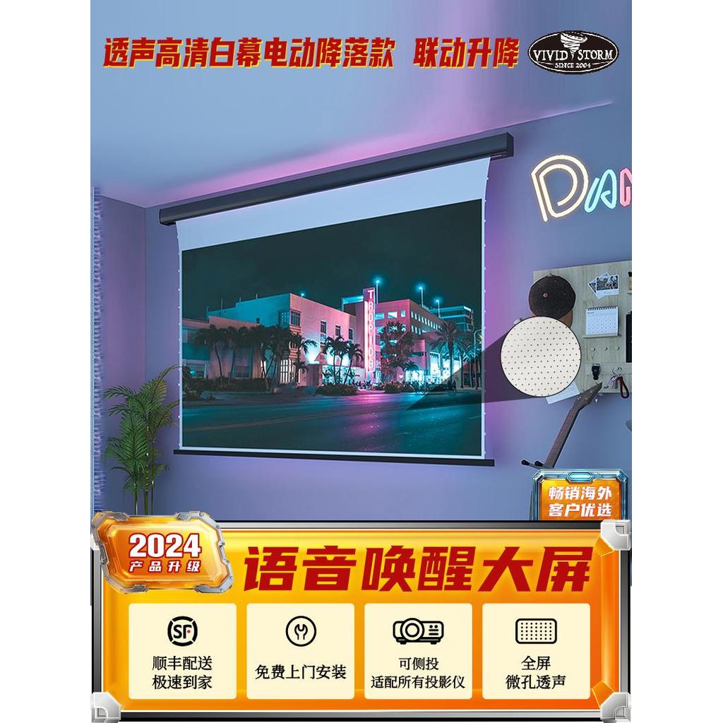 VIVIDSTORM Soft White Screen Sound-Transparent Projection Screen ...
