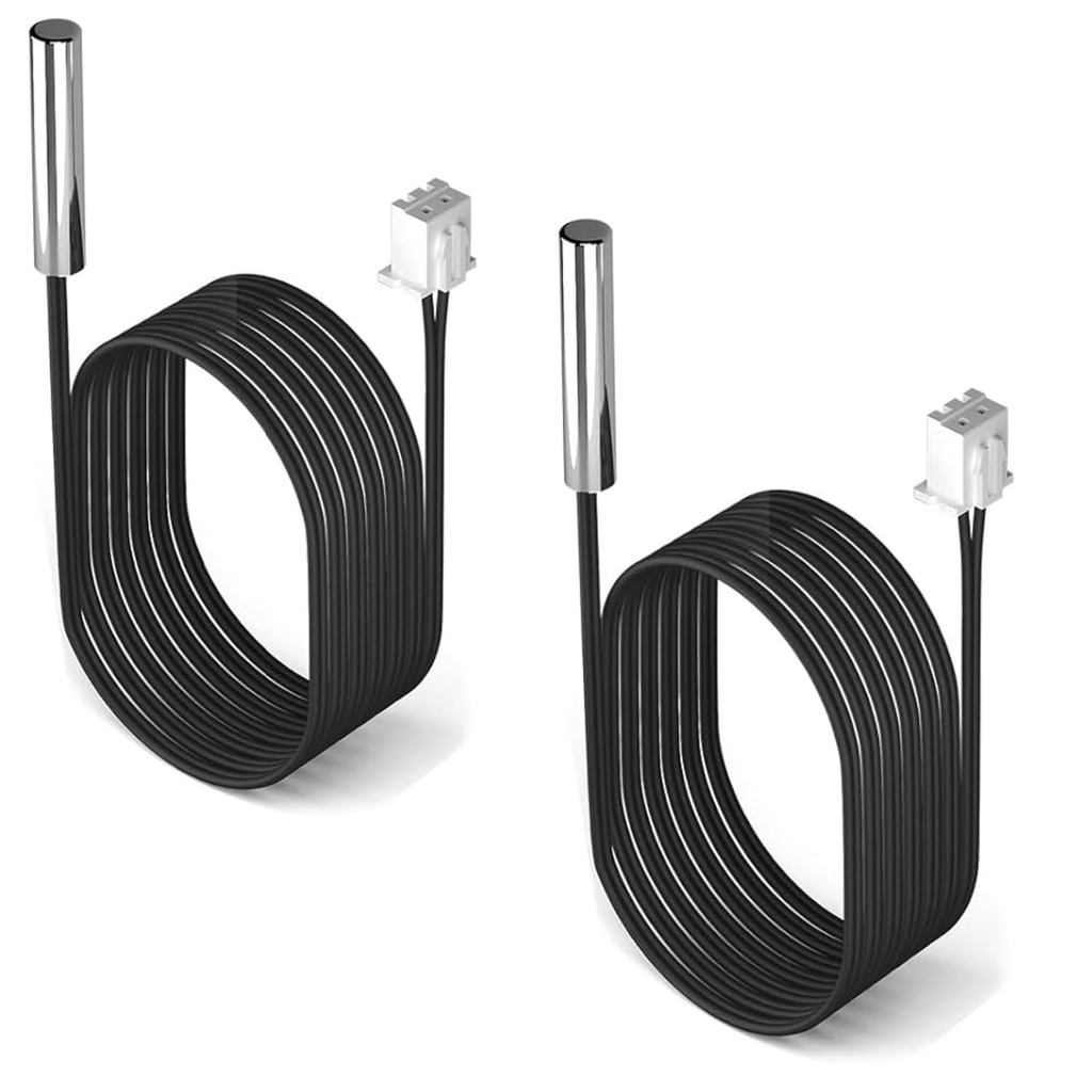 2-Pack 10K Temperature Sensor Probe, 1 Meter Waterproof Temp Sensor ...