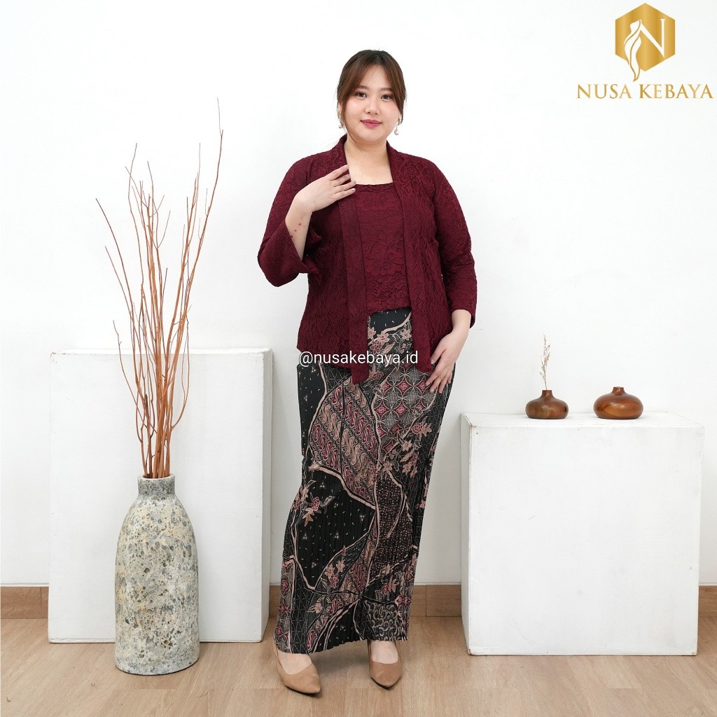 Set Kebaya Plus Size Kutubaru Jumbo Brocade Material Big Size Super ...