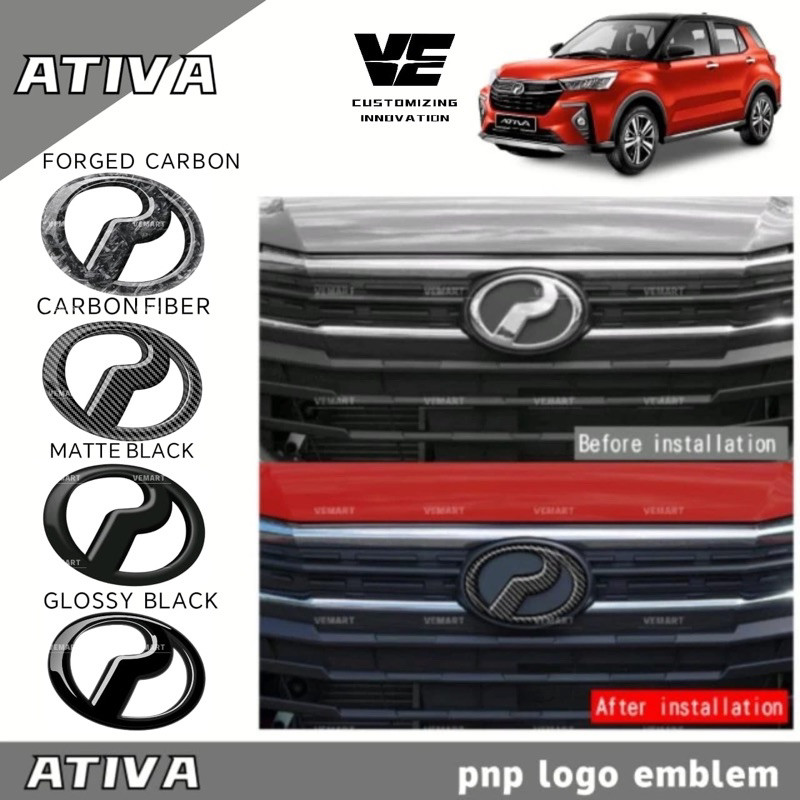 Vemart Perodua ativa car logo emblem frame plug&play | Shopee Singapore