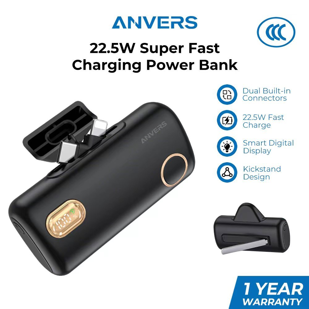 [CCC Certified] Anvers Mini Power Bank 5000mAh with Stand 22.5W PD Fast ...
