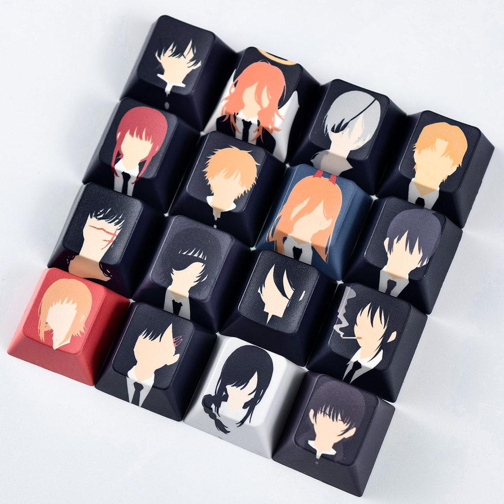 MAIMOOO Chainsaw Man Keycap MOA/Cherry Profile 16pcs PBT Mechanical ...