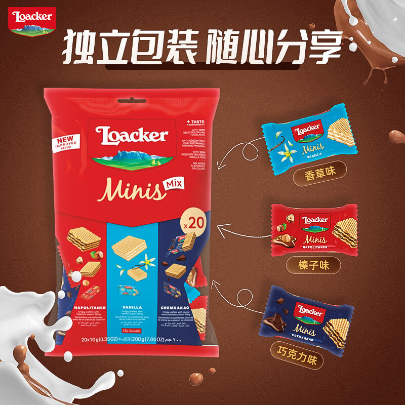 Italy Imported loacker loacker Wafer Biscuits Chocolate Mixed Flavor ...