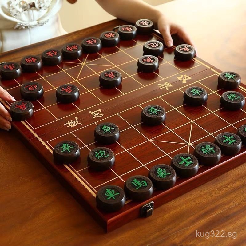 High-end Chess Set for Students, Chinese Wooden Chess Board, Solid Wood ...