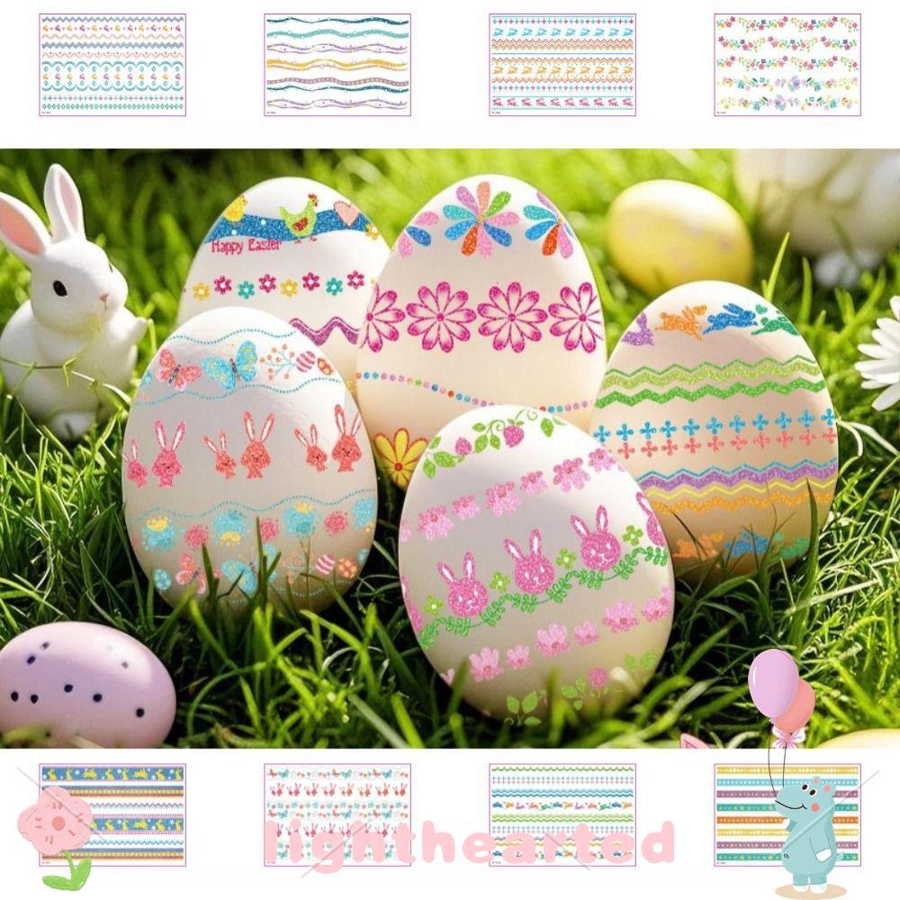 LIGHTHEARTED 16 Sheets Tattoo Stickers, Colorful Stripes Cartoon Bunny ...