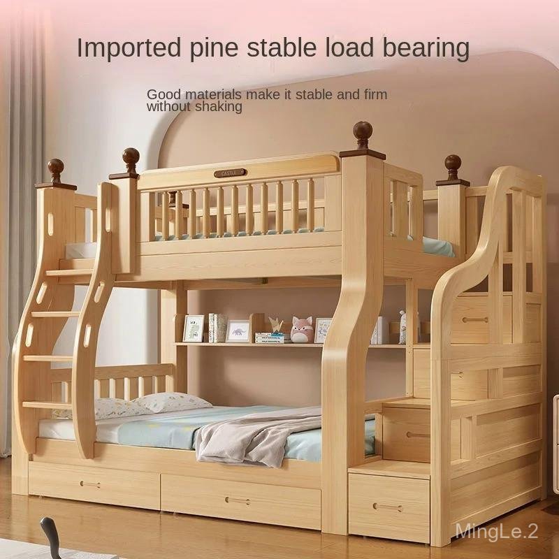 Sg Stock Double Decker Bed Frame Double Bed Loft Bed Wooden Bunk Bed ...